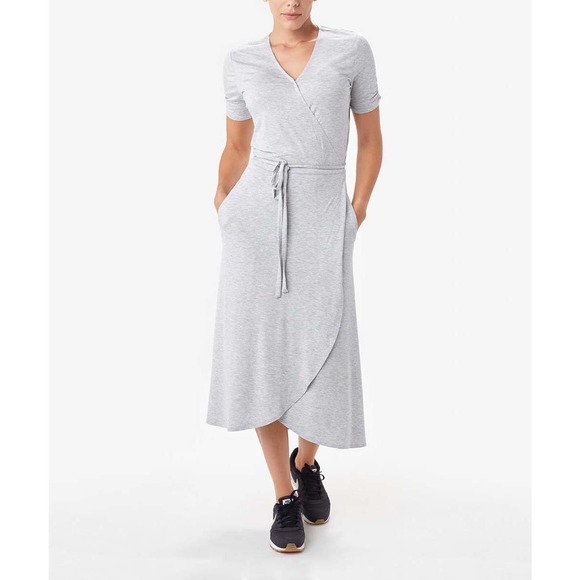 Lole | Dresses | New Lol Light Gray Heather Sotti Shortsleeve Wrap ...